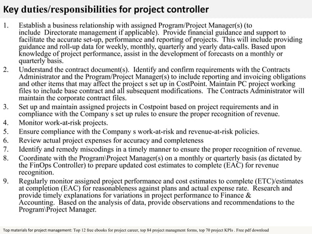 Project controller | PPTX