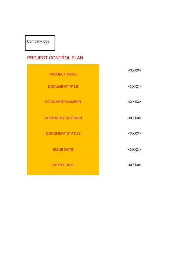 Project control plan_draft | PDF