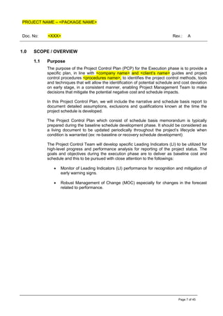 Project control plan_draft | PDF