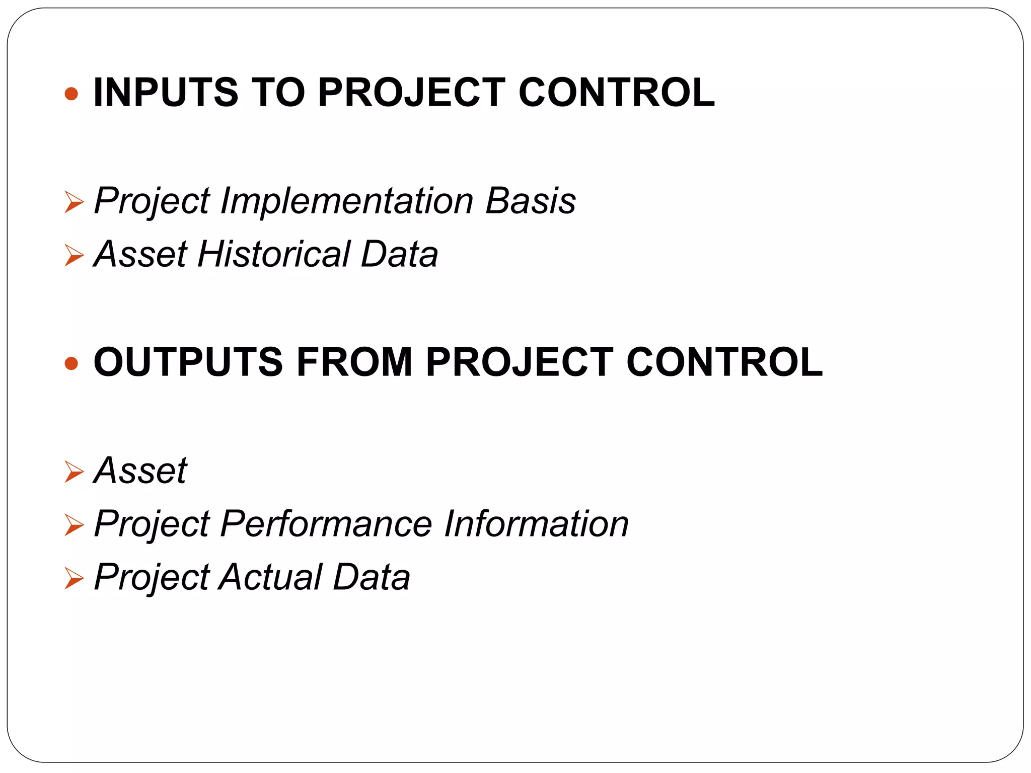 PROJECT CONTROL PROCESS | PPTX