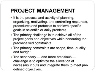 PROJECT CONTROL PROCESS | PPTX