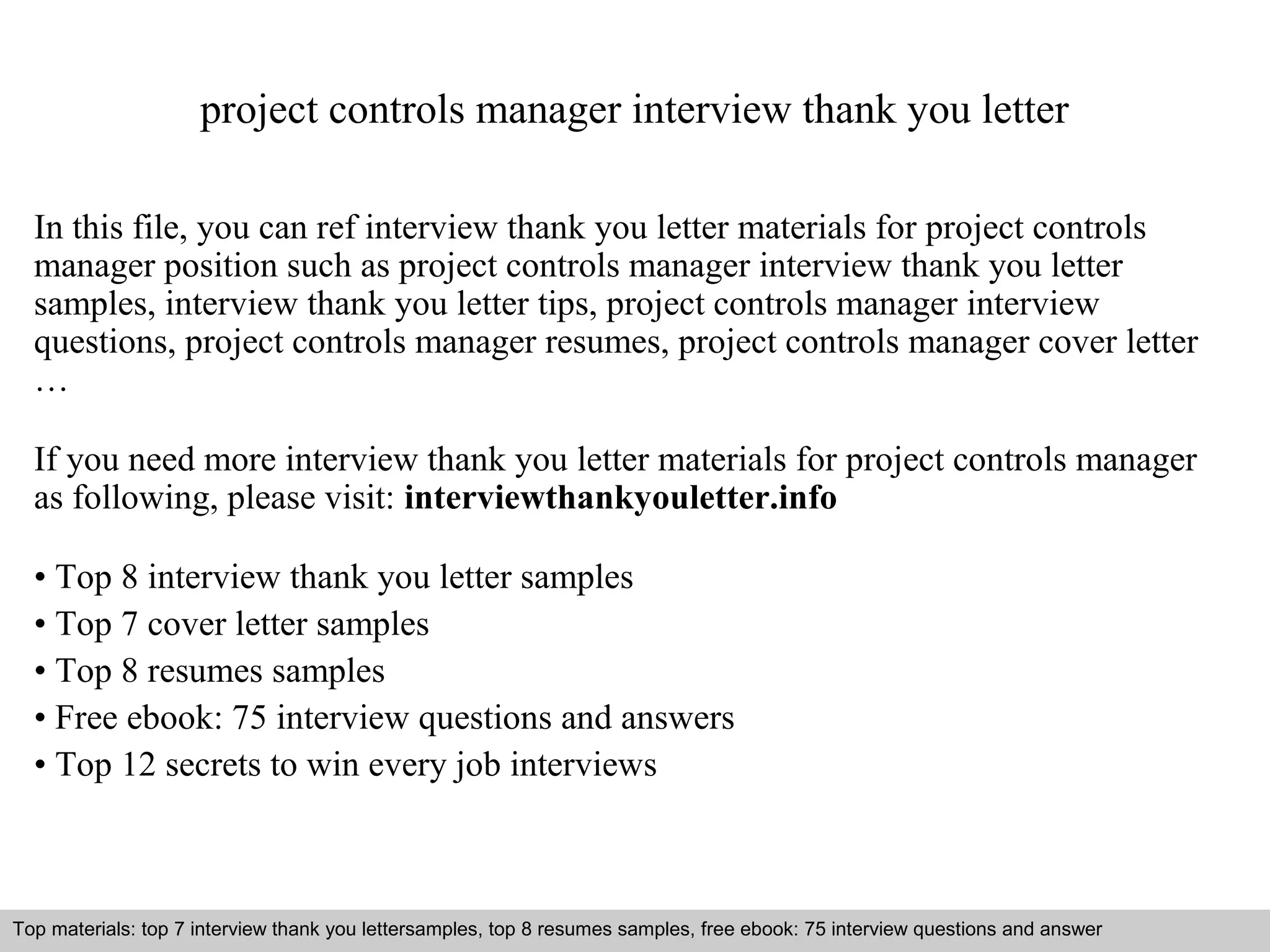 Project controls manager | PPT