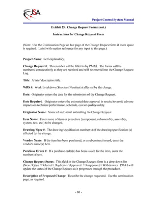 Project Control System Manual | PDF