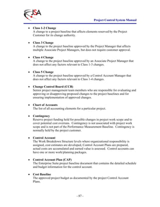 Project Control System Manual | PDF