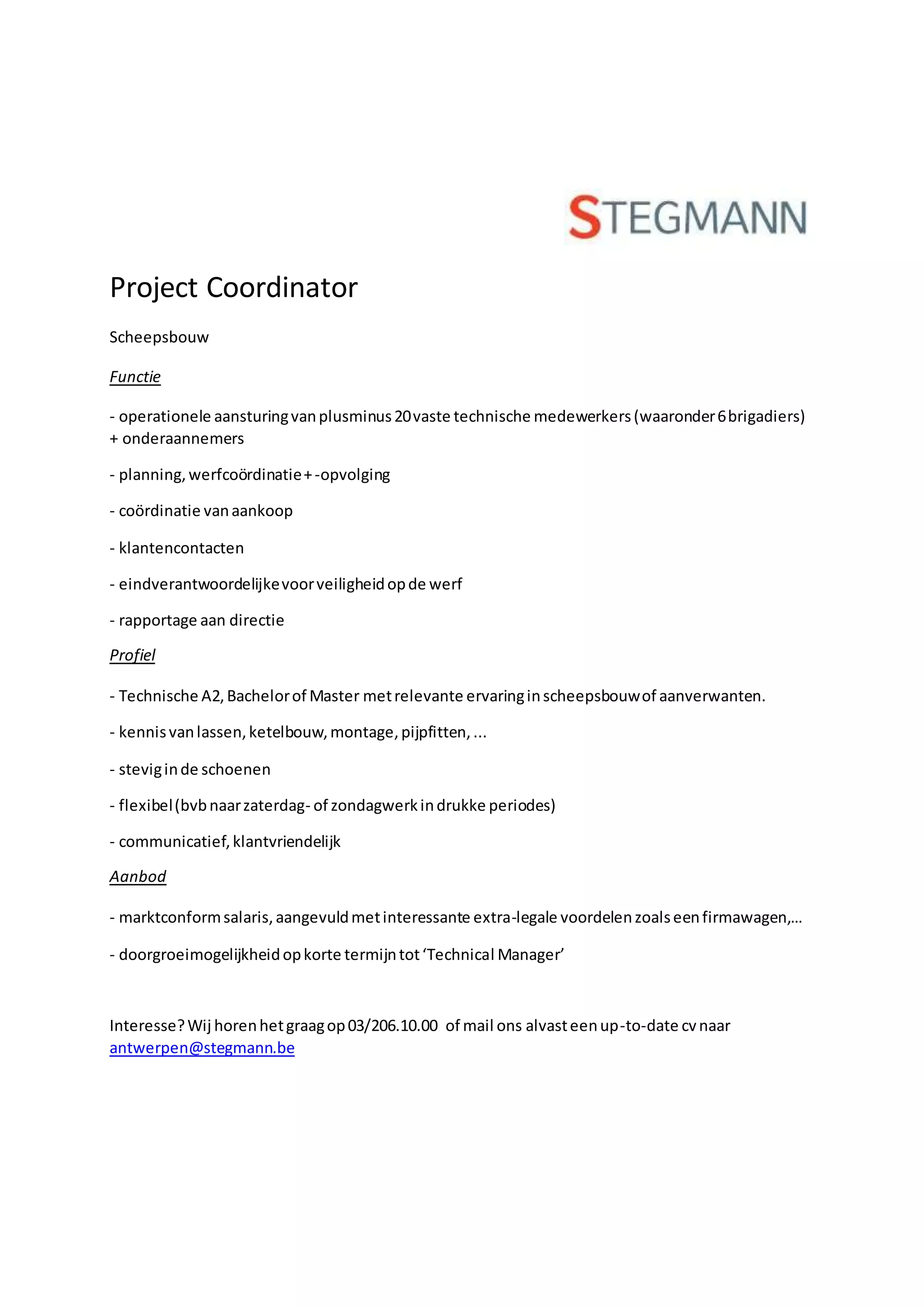 Project Coordinator | DOCX