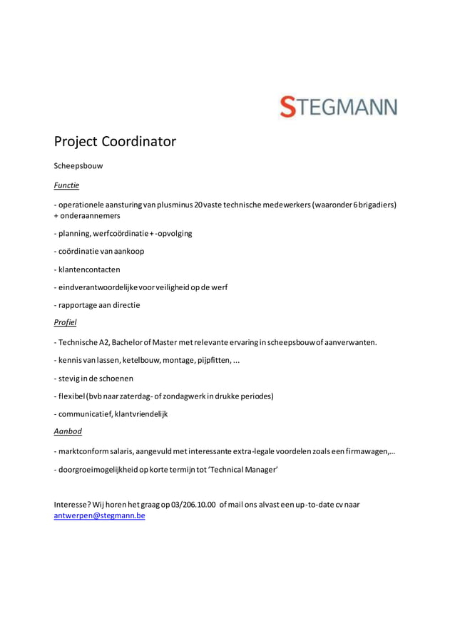 Project Coordinator | DOCX
