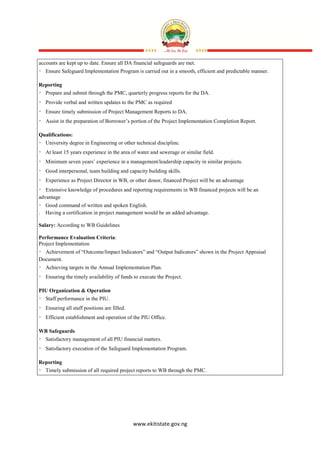 Project Coordinator (PC) - Staff Terms Of Reference Copy | PDF