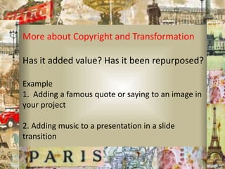 Final Copy French Culture Project and copyright use | PPT