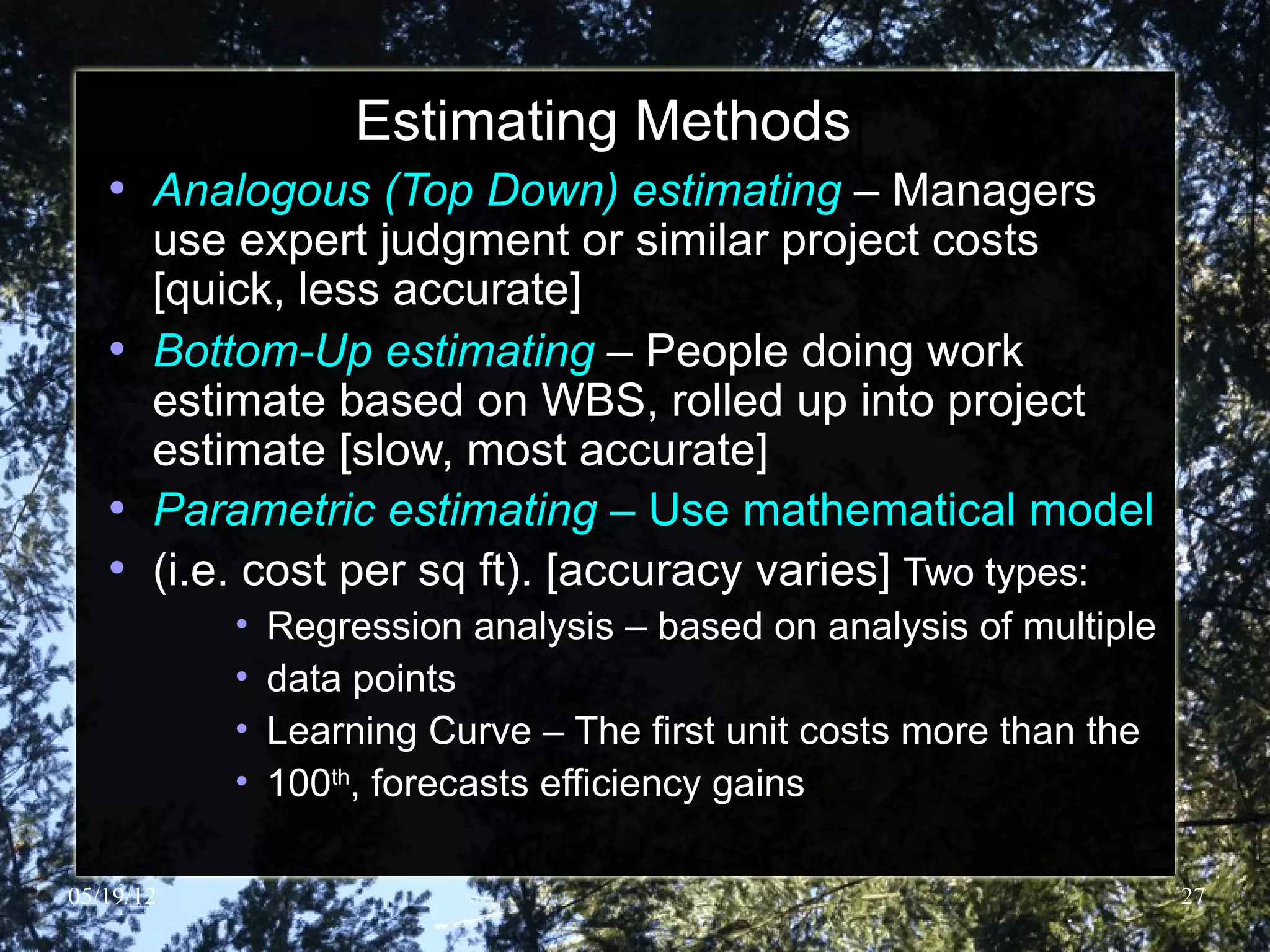 Project cost management-slides | PPT