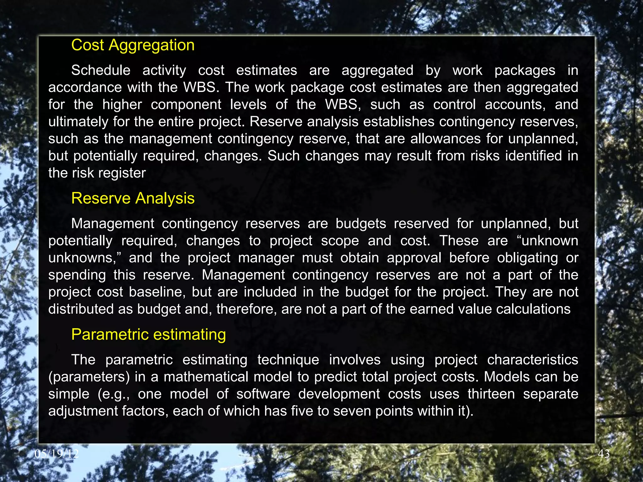 Project cost management-slides | PPT