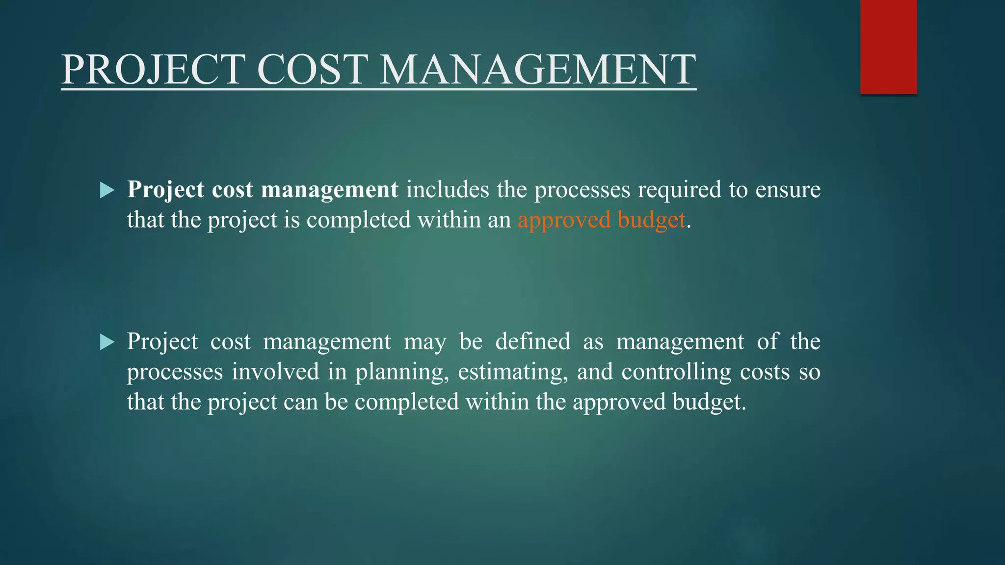 Project cost control | PPTX