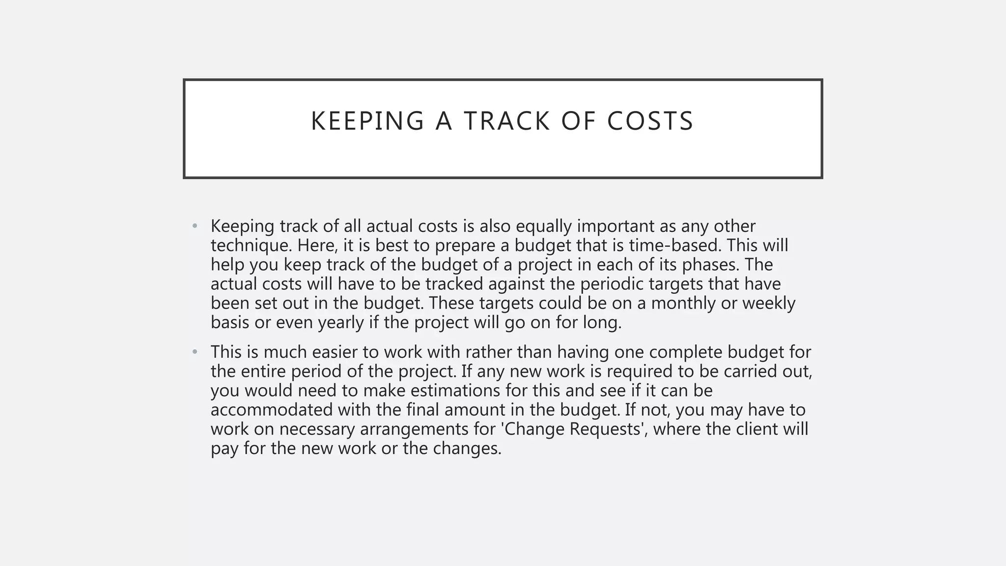 Project cost control techniques | PPTX