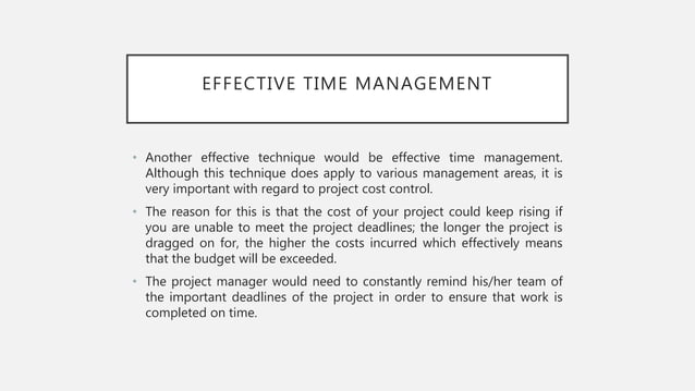 Project cost control techniques | PPTX
