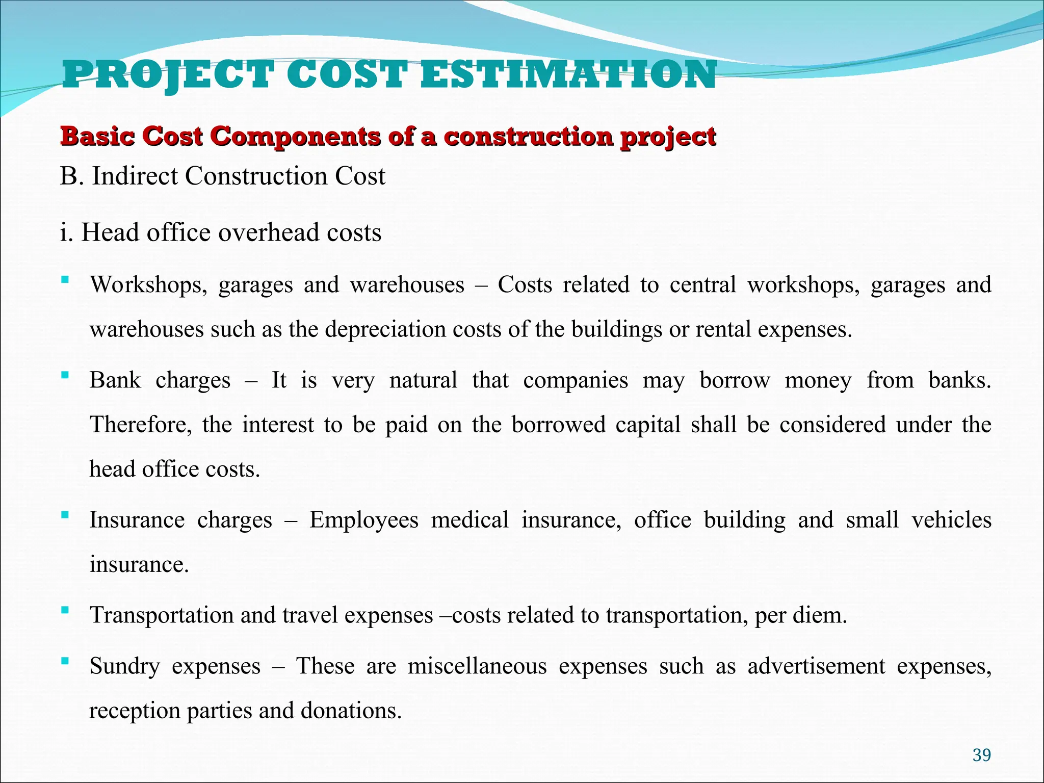 projects of civil works Cost Estimation.ppt