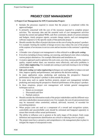 Project cost management | PDF