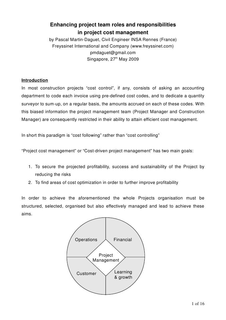 Project Cost Management Paper 27 May09 Project Cost Management Paper 27 May09