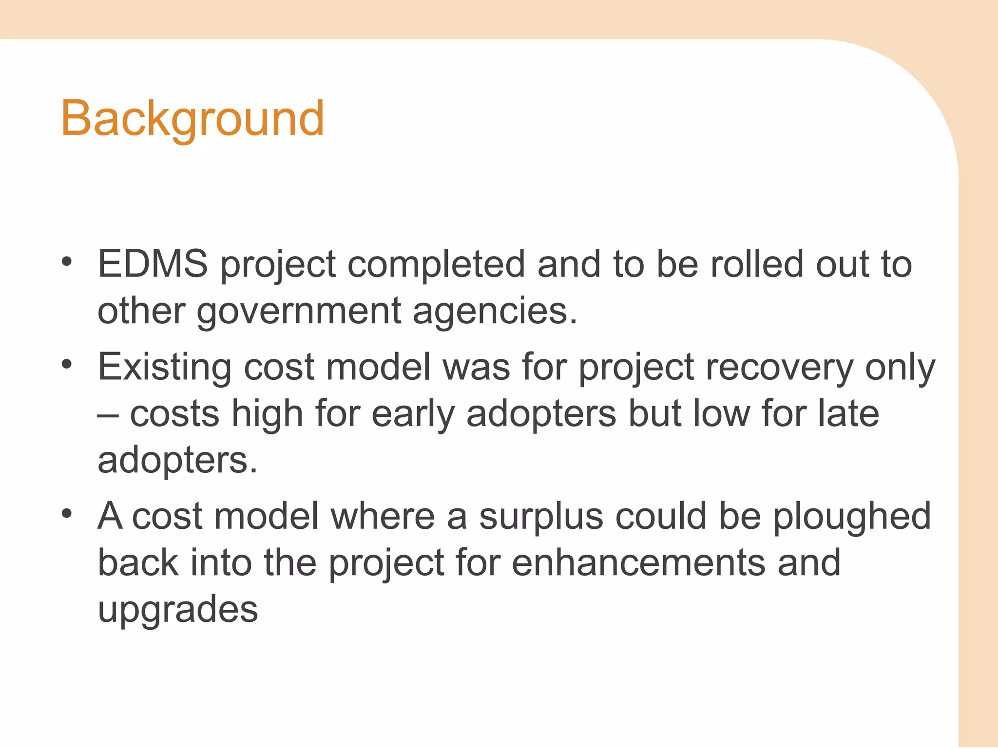 Project cost modelling (edms) | PPT