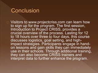 Project CRISS | PPT