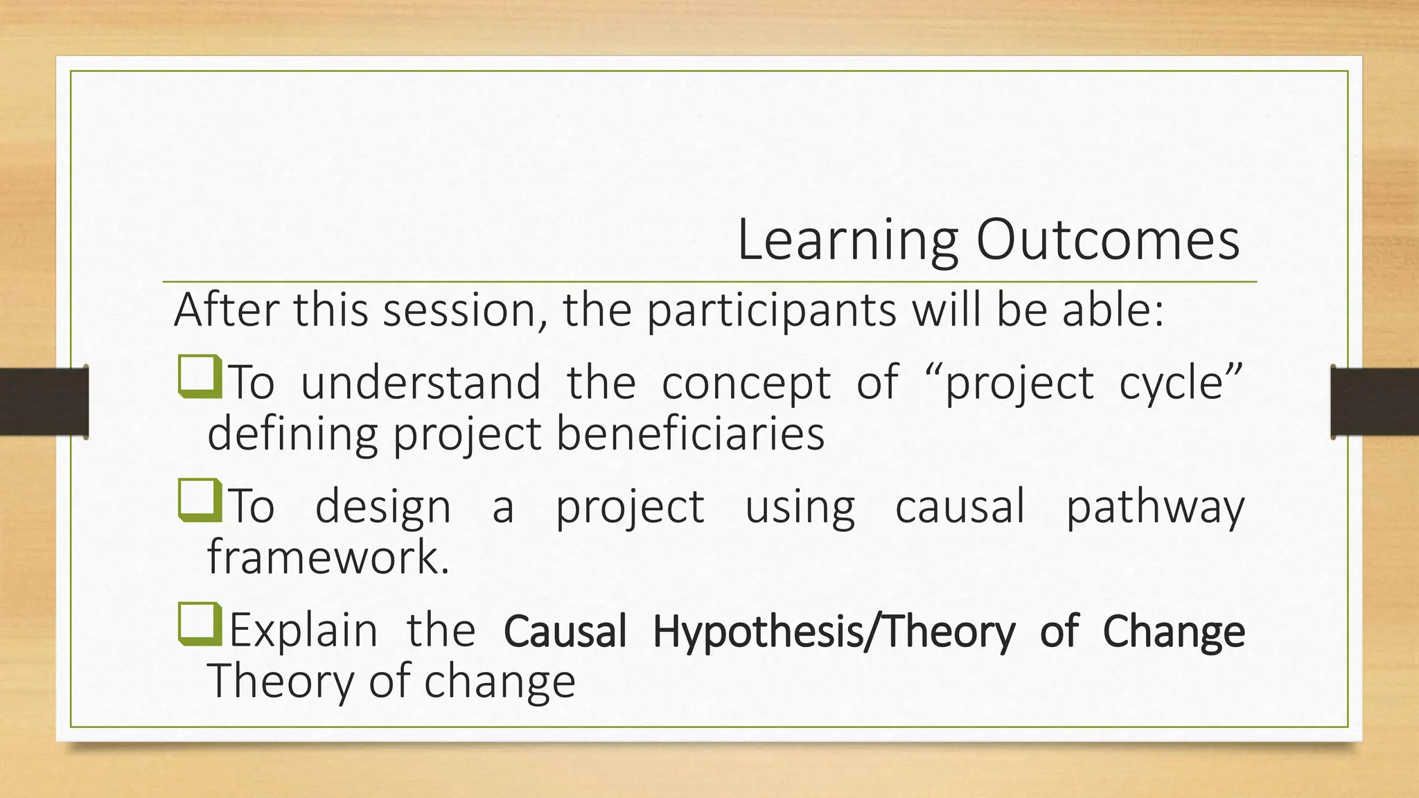 Project Cycle and Causal Hypothesis _ Theory of Change.pptx | Business ...
