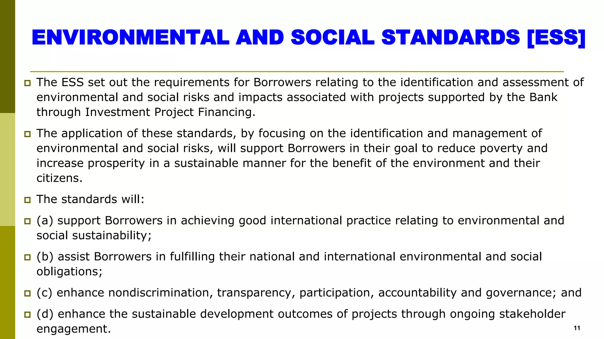 Project Cycle and the World Bank Environmental and Social Framework ...