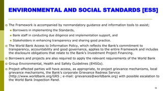 Project Cycle and the World Bank Environmental and Social Framework (ESF) | PPTX