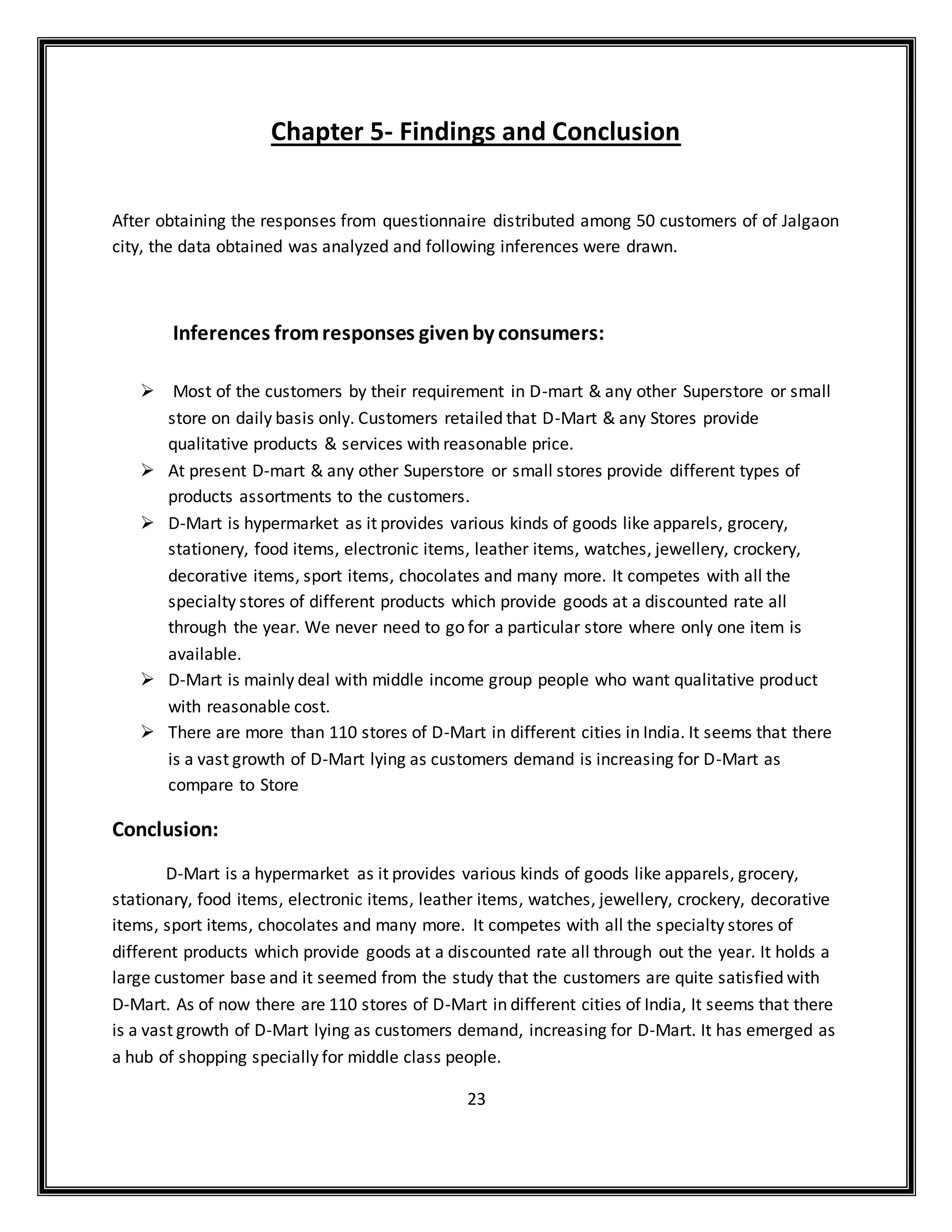 Project d mart | DOCX