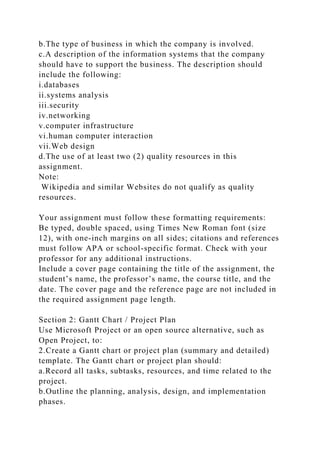 Project Deliverable 1 Project Plan InceptionDue Week 2 and worth .docx