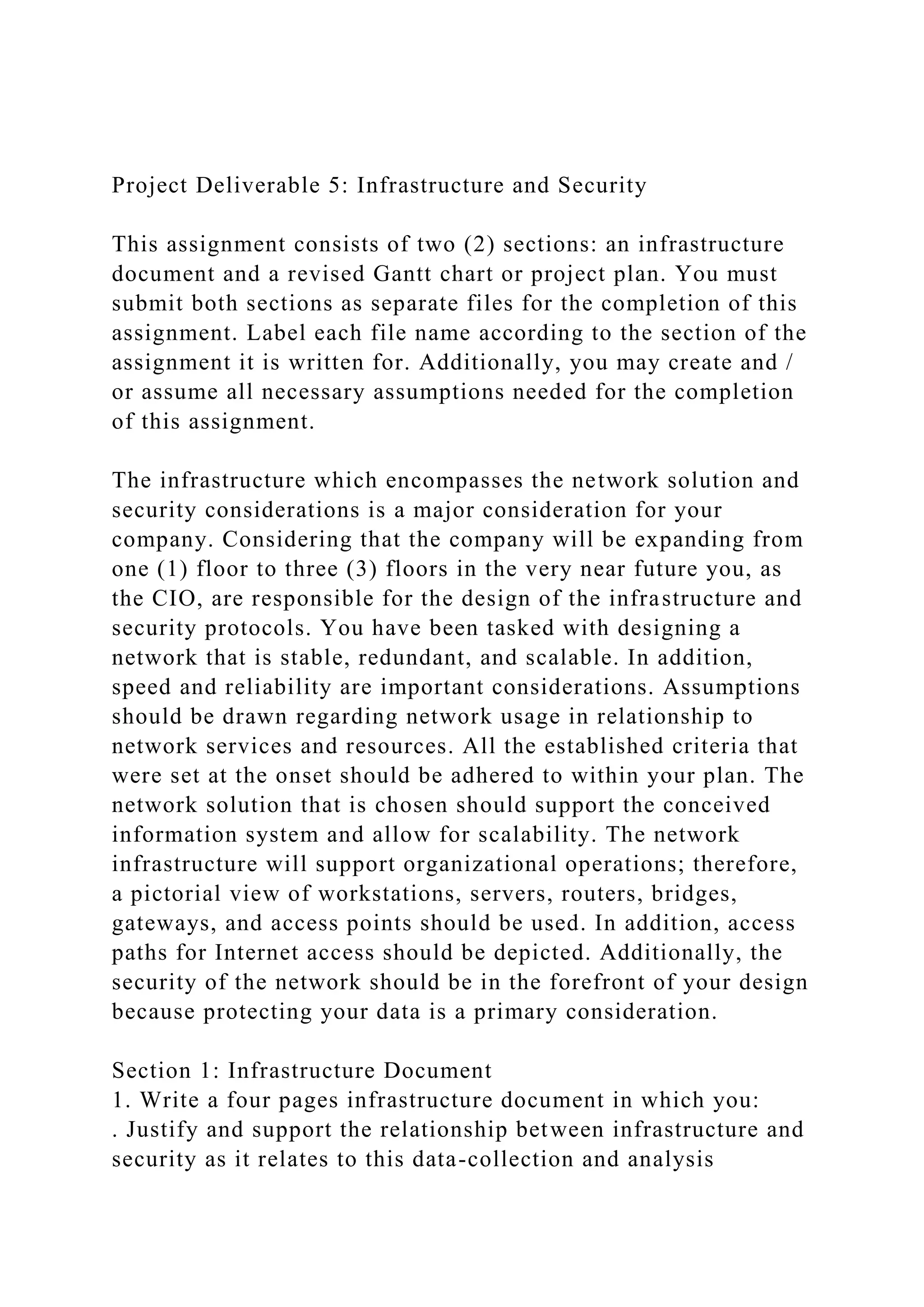 Project Deliverable 5 Infrastructure and SecurityThis assignm.docx
