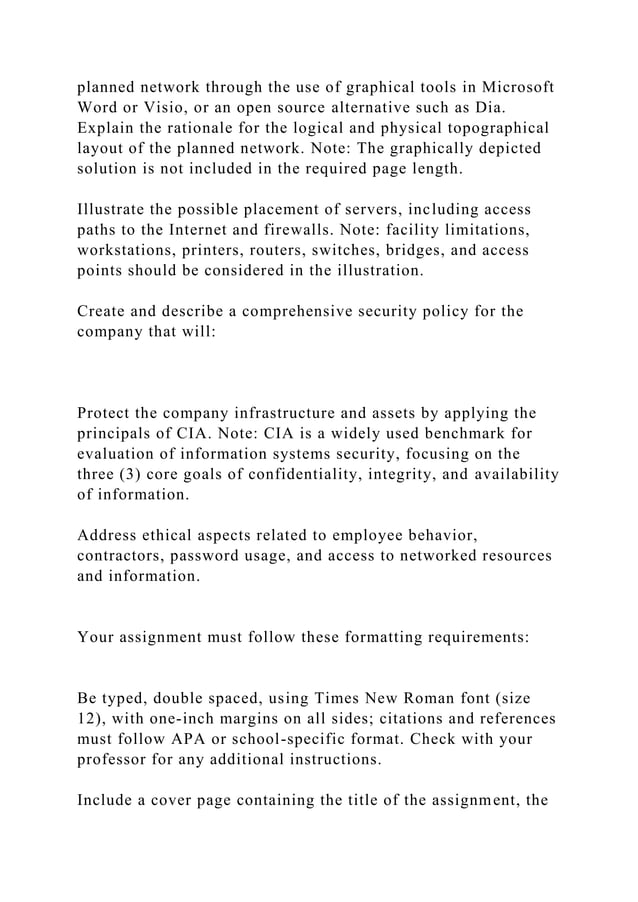 Project Deliverable 5 Network Infrastructure and SecurityDue We.docx