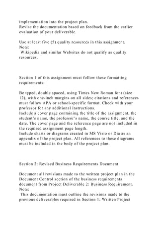 Project Deliverable 6 Project PlanDue Week 10 and worth 250 p.docx