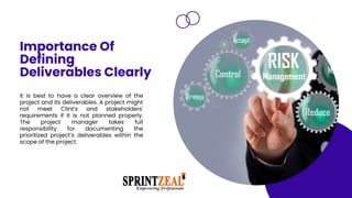 Project Deliverables In Project Management | PPT