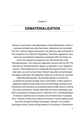 Dematerialisation In India | PDF