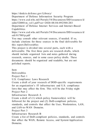 Project department of defense (do d) ready purposethis cours | DOCX