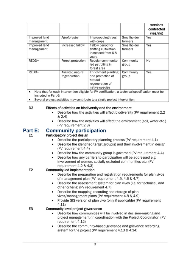 Project design document template for plan vivo projects | PDF | Science