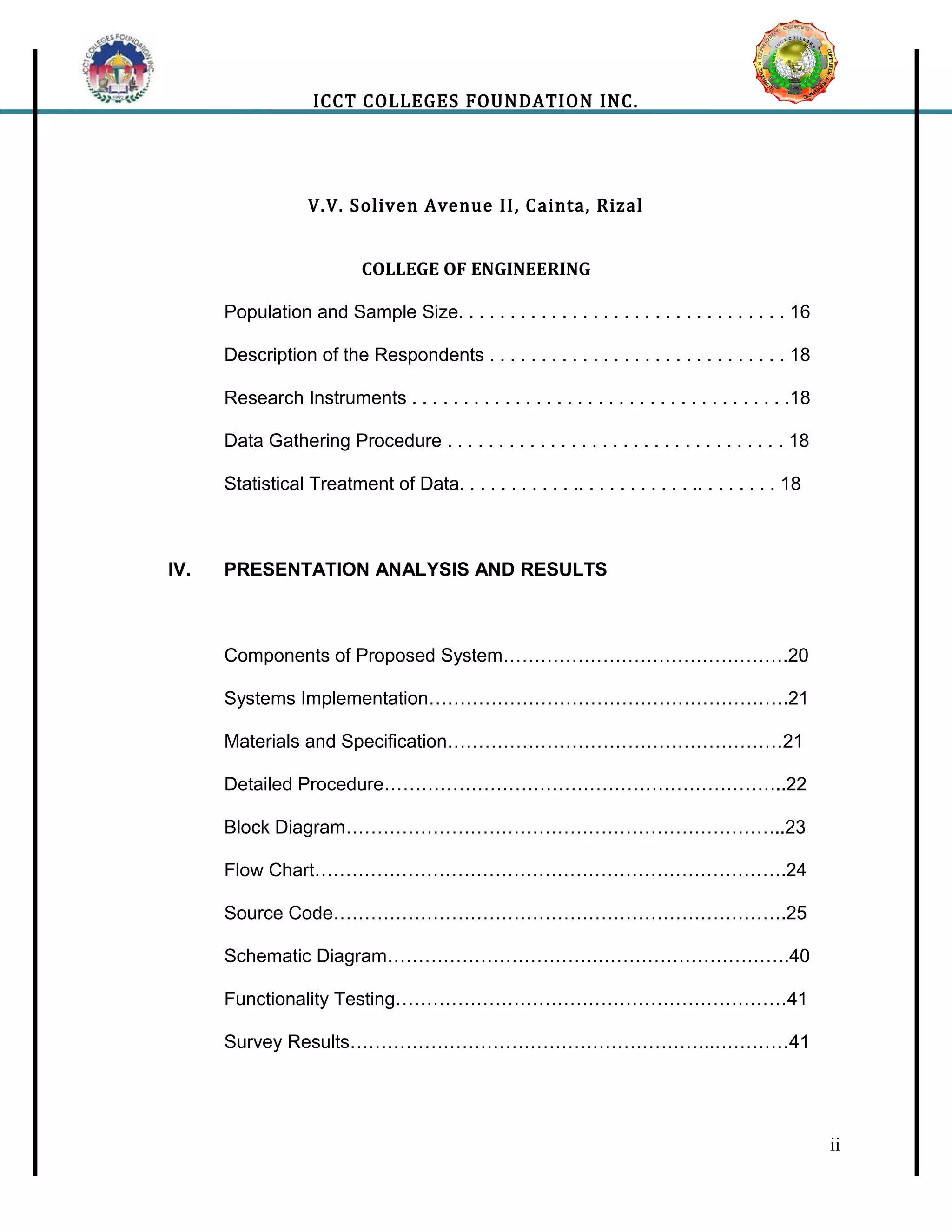Thesis table of contents | DOC