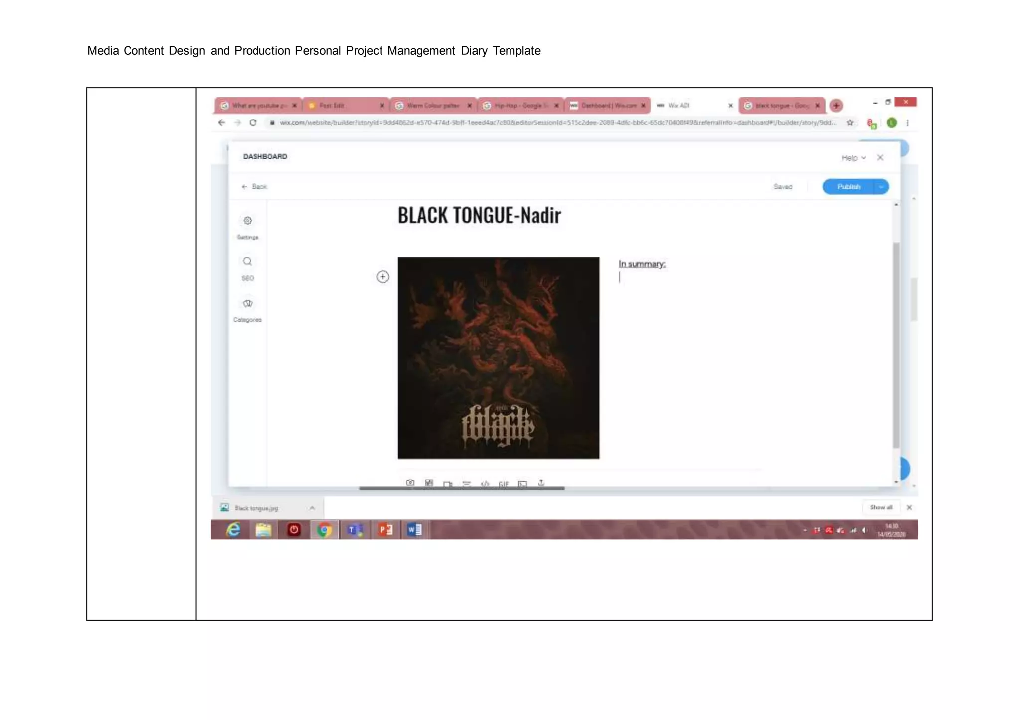 Project diary | DOCX