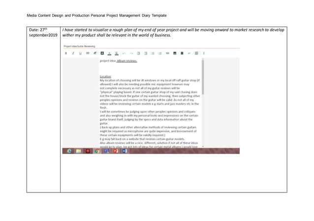 Project diary | DOCX