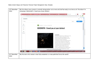 Project diary | DOCX