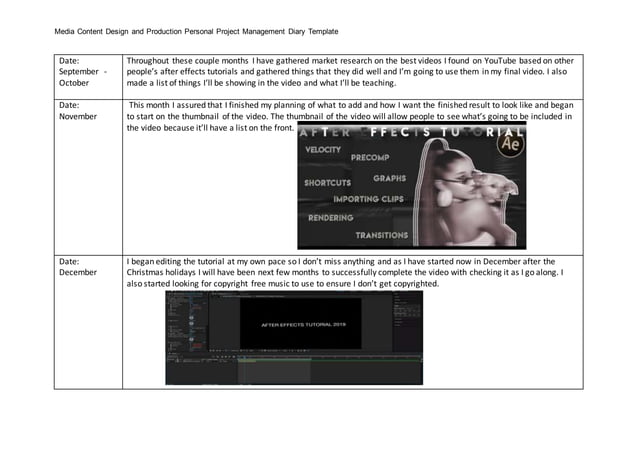 Project diary | PPT