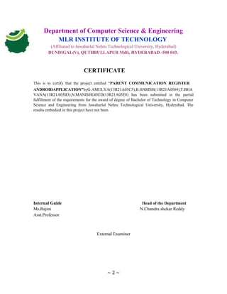 Parent communication register android application | DOC