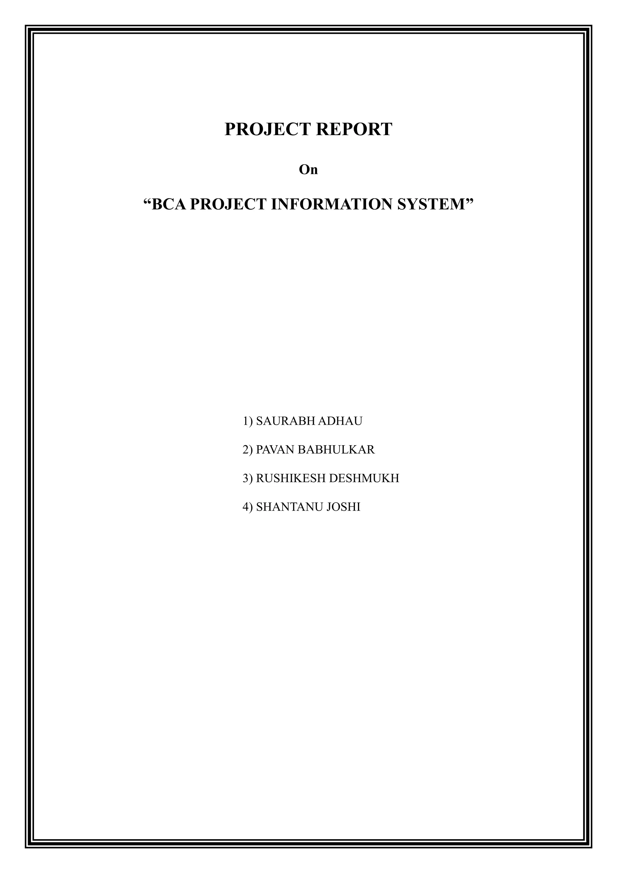 Project Information System | PDF