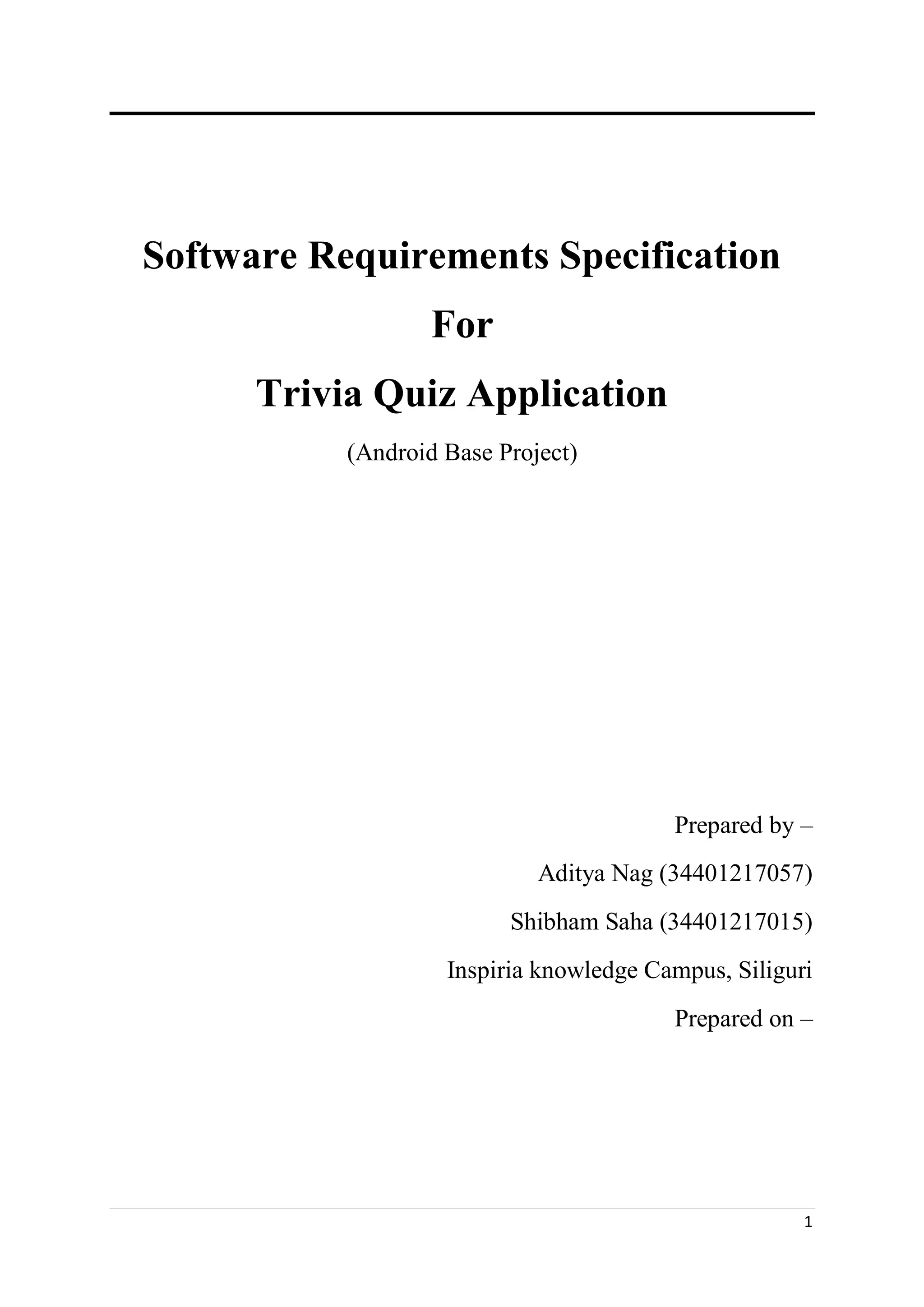 Quiz App Android Documentation Pdf