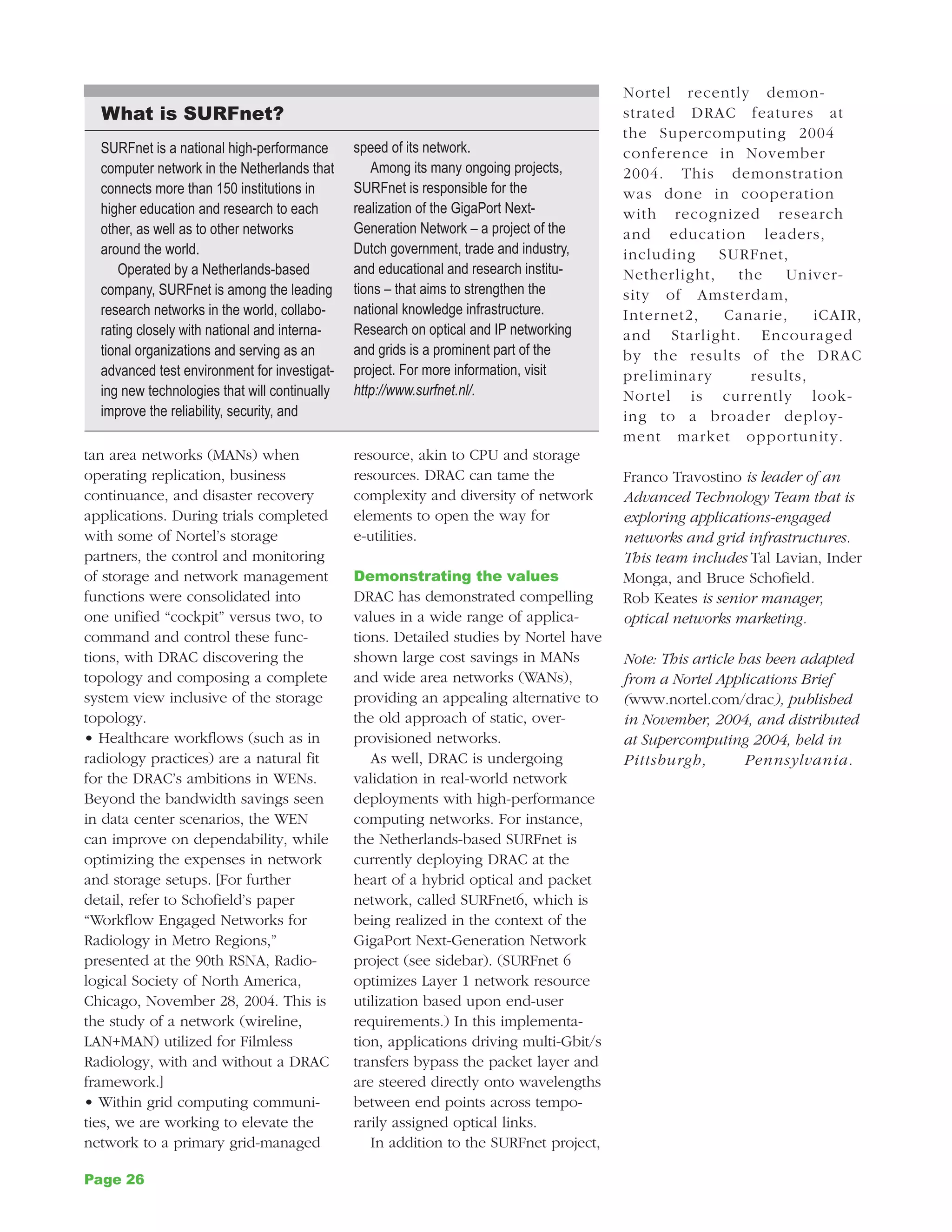 Project DRAC: Creating an applications-aware network | PDF