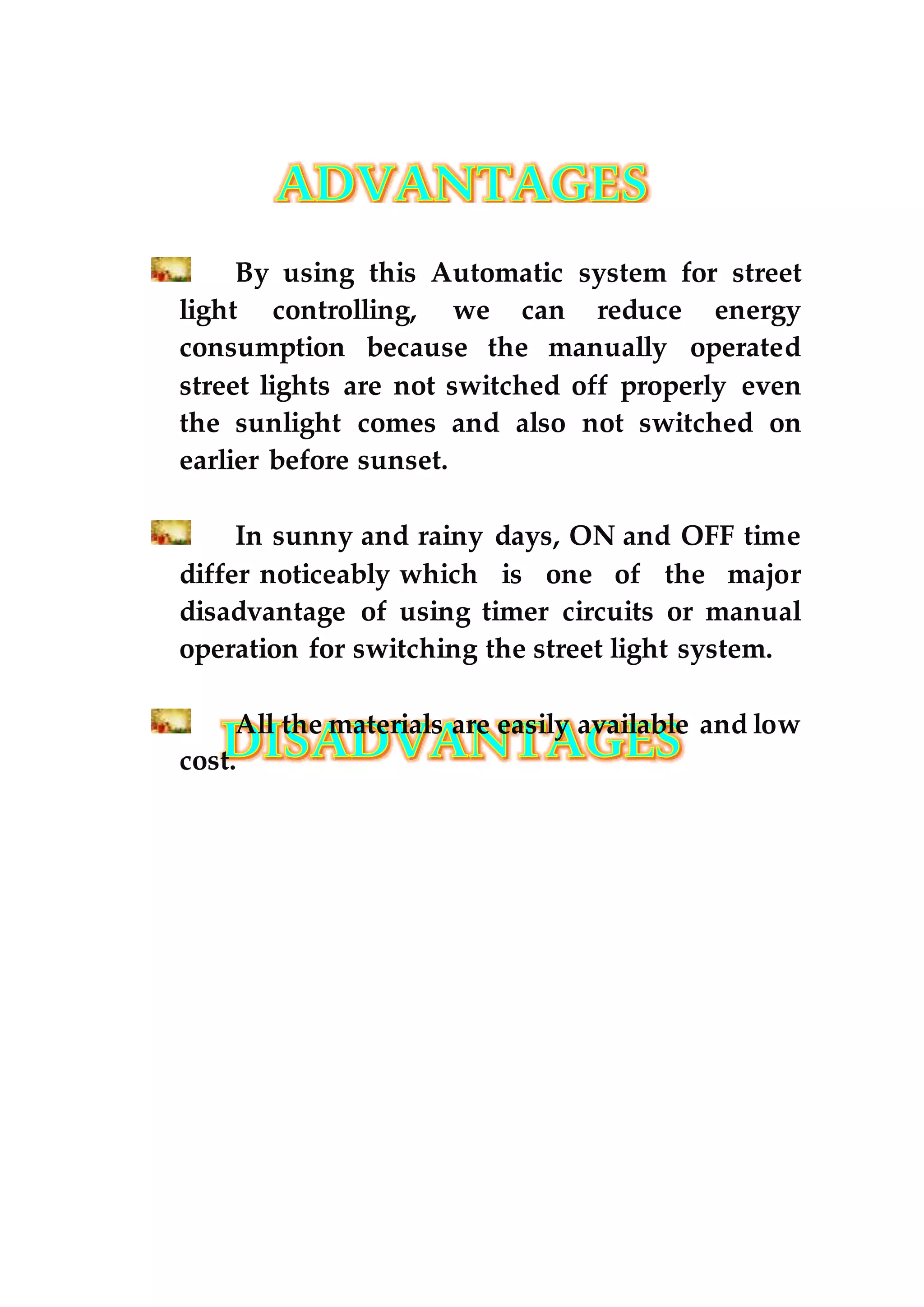 Automatic street light using LDR and Transistor | DOCX