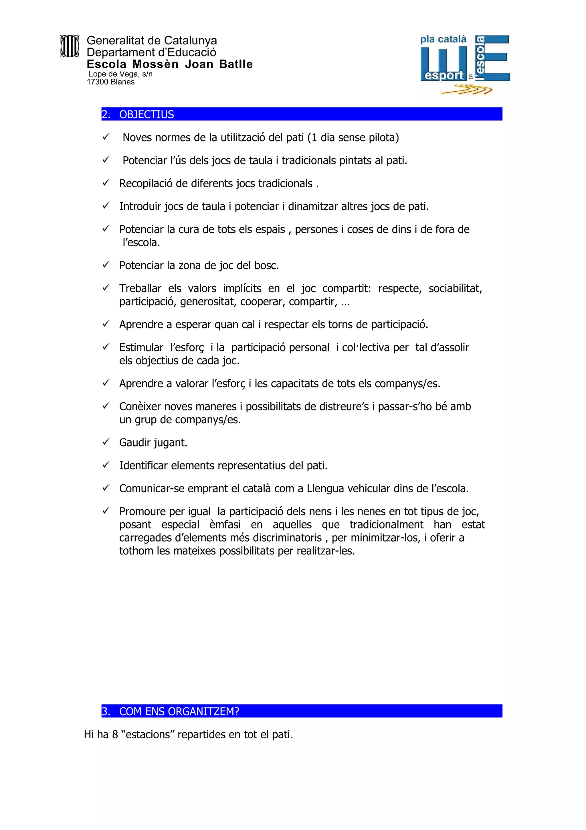 Projecte del pati | DOC