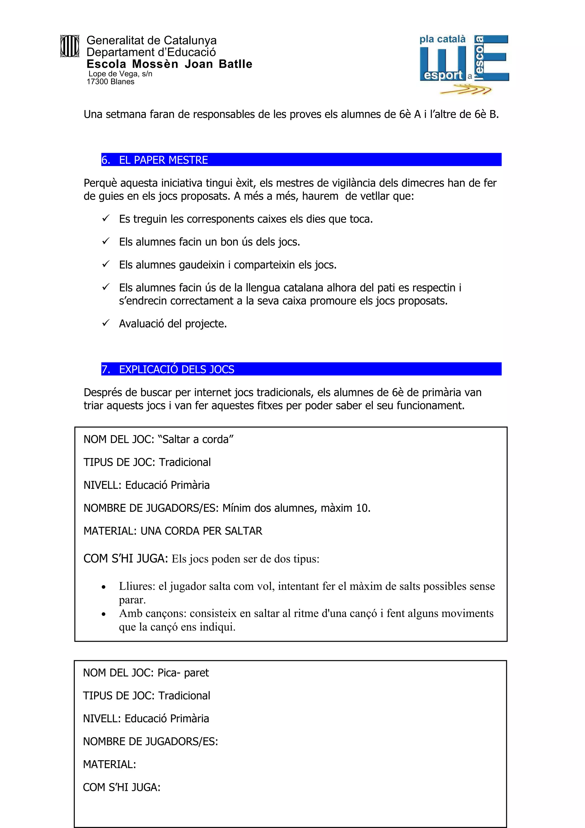 Projecte del pati | DOC