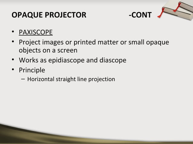 Projected teaching aids | PPT