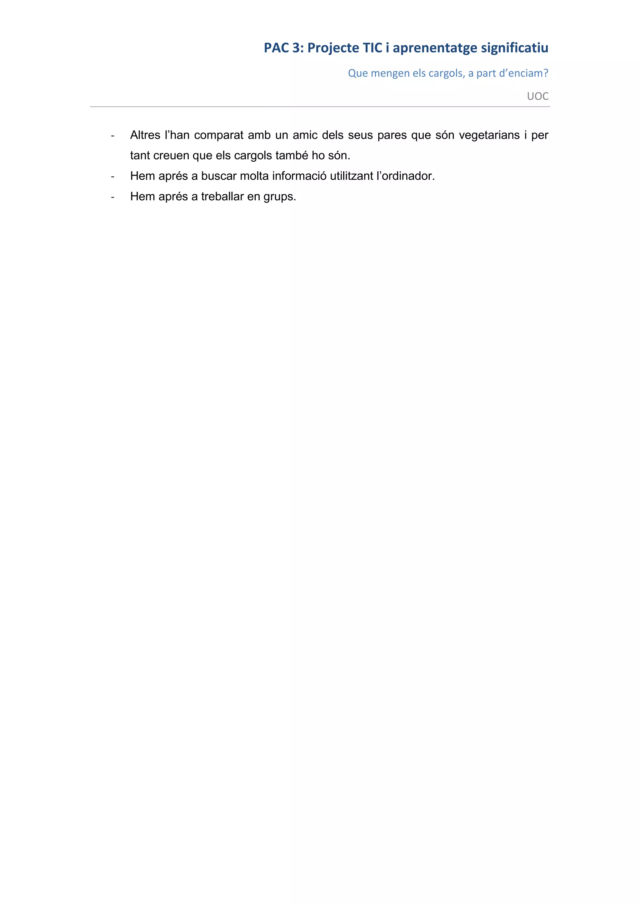 Projecte els cargols | DOCX