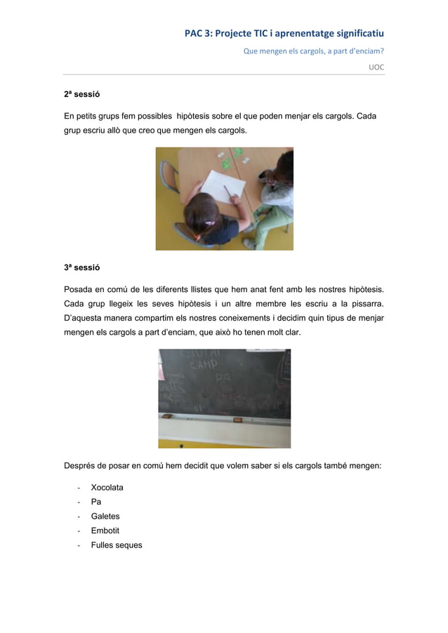 Projecte els cargols | PDF