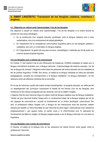 PROJECTE LINGÜÍSTIC ELLUCH | PDF